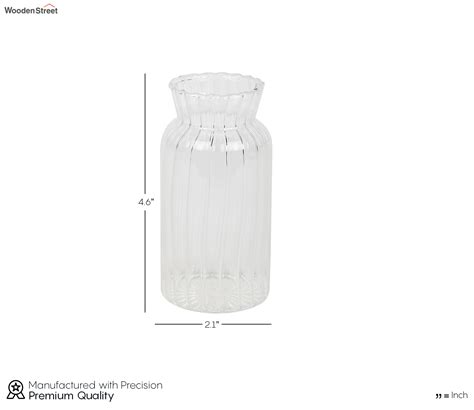 Buy Textured Cylindrical Glass Vase Online In India At Best Price