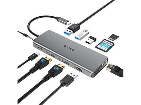 EUASOO In USB C Hub Docking Station