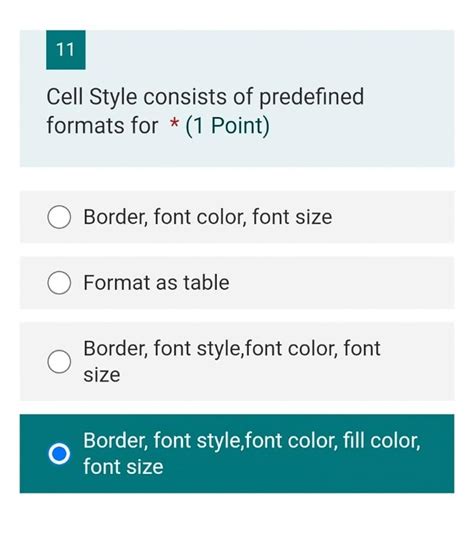 Solved Cell Style Consists Of Predefined Formats For 1