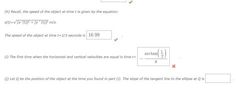 solved consider an object moving in the plane whose location