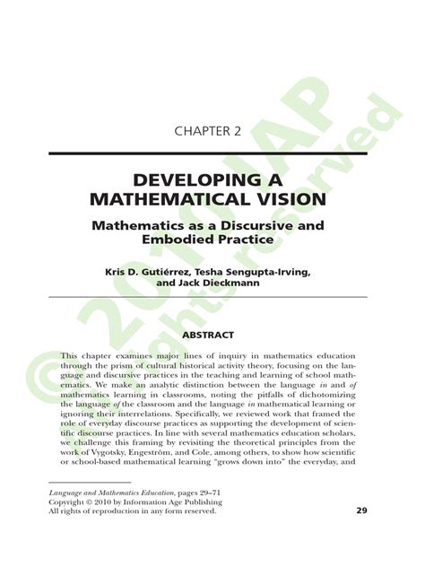 Anna Sfard Developingamathematicalvisionmathema Pdf Discourse