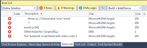 Visual Studio Cancel Build If Task Runner Explorer Task Fails Stack Overflow