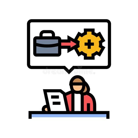 Administrative Tasks Office Assistant Color Icon Vector Illustration Stock Illustration