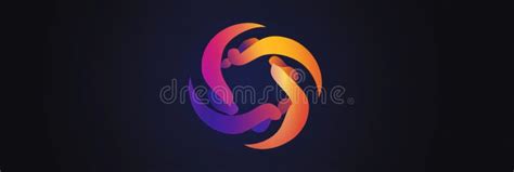 Modern Logo Of Human Figures In Circular Unity Symbol On Abstract Gradient Background Showcasing