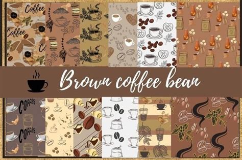 Brown Coffee Bean Digital Patterns Graphic By Awesome Graphics