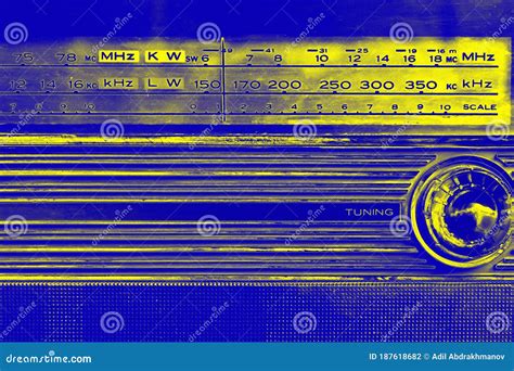 An Old Radio Frequency Tuning In Abstract Colorful Style Retro Background Retro Music Concept