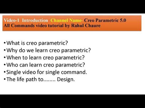 Rahul Chaure On Linkedin Video 1 Intro To Creo Parametric Software