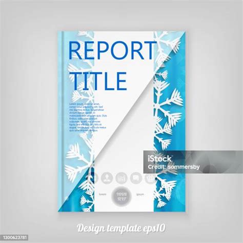 Desain Sampul Natal Biru Abstrak Dengan Kepingan Salju Desain Brosur
