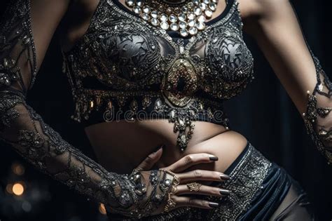 Belly Dancer Baladi Style Pretty Shining Generative Ai Stock
