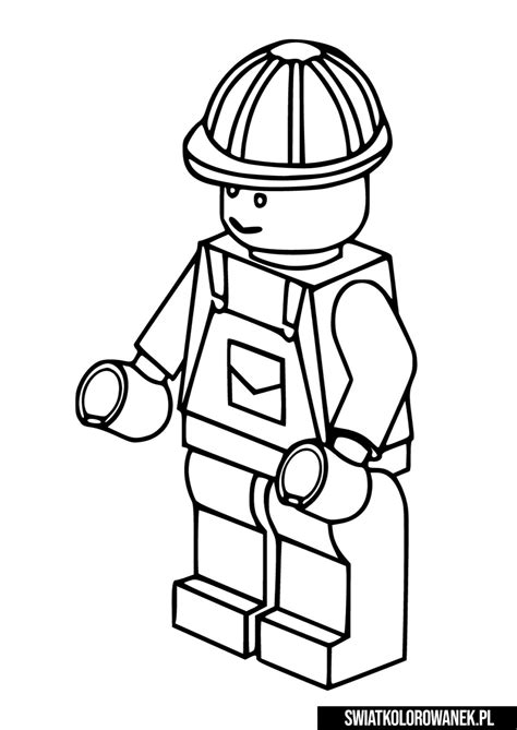Kolorowanka Lego City Robotnik Darmowe Kolorowanki Do Druku