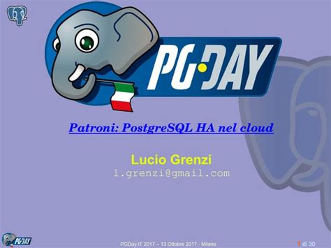 patroni postgresql ha in the cloud odp