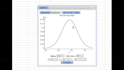 Normal Distribution In Statcrunch Youtube