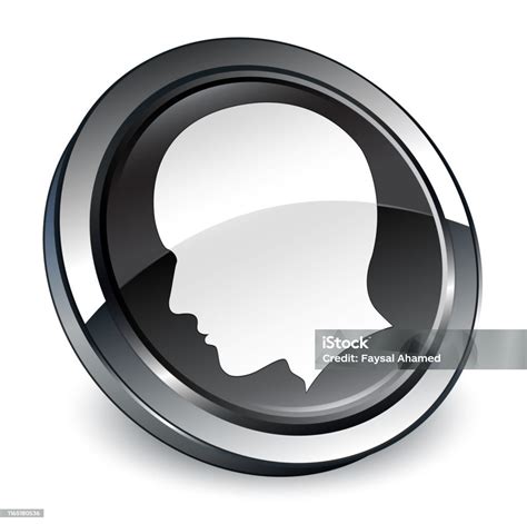 頭男性臉圖示 3d 黑色圓形按鈕向量圖形及更多人圖片 人 人的臉部 人的頭部 Istock