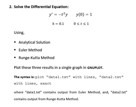 SOLVED Solve The Differential Equation Y T 2y Y 0 1 H 0 1 0