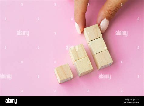Closeup Image Of Hands Showing Blank Wooden Cube Blocks Stock Photo Alamy