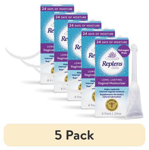 5 Pack Replens Long Lasting Vaginal Moisturizer Gel With Single Use