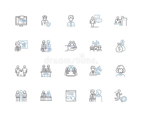 Business Line Icons Collection Entrepreneurship Innovation Strategy