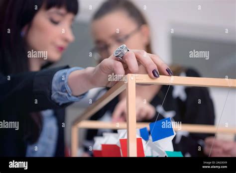 Female Architecture Teacher At Work Female Professor Explain Architectural Projects To Babes