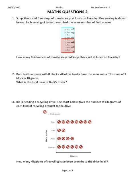 Maths Questions 2 Pdf