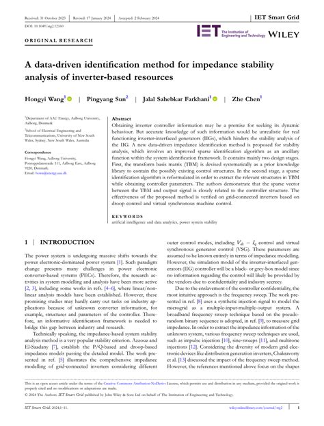 PDF A Datadriven Identification Method For Impedance Stability Analysis Of Inverterbased