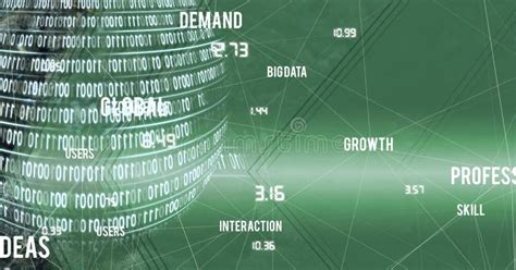 Composition Of Technology Text Binary Coding And Network Of