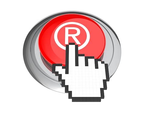 Premium Photo Mouse Hand Cursor On Red Registered Button D Illustration