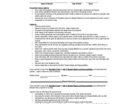 Behavior Contract Template Elementary 13 Contract Templates Free Sample