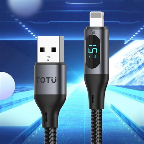 Totu 【南紡購物中心】 數顯 Usb A To Lightningiphone充電線傳輸線編織快充線 Cb 7系列 12m 拓途