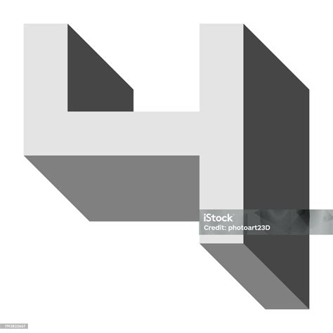 문자 및 숫자 등각측량 입방 글꼴 3d 오른쪽 아래 앞면 밝은 회색 숫자 4 벡터 0명에 대한 스톡 벡터 아트 및 기타 이미지 Istock