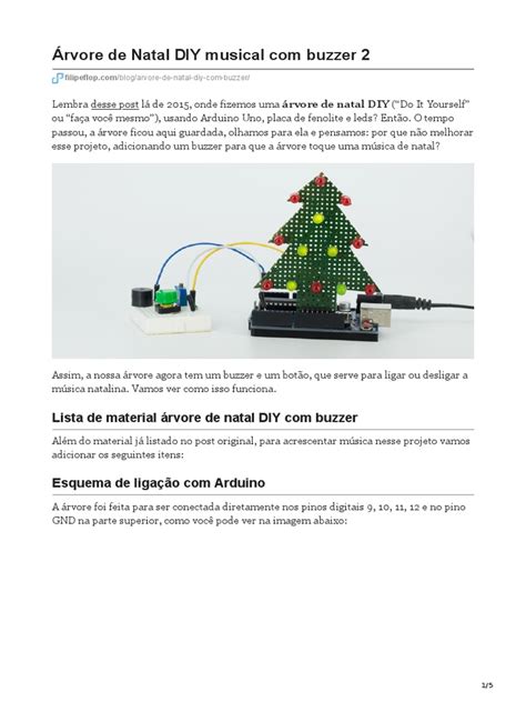 Árvore De Natal Diy Musical Com Buzzer 2 Pdf Arduino Ciência Da