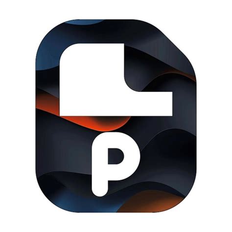 File Powerpoint Icon Dark Black Orange Waves Texture Premium Ai