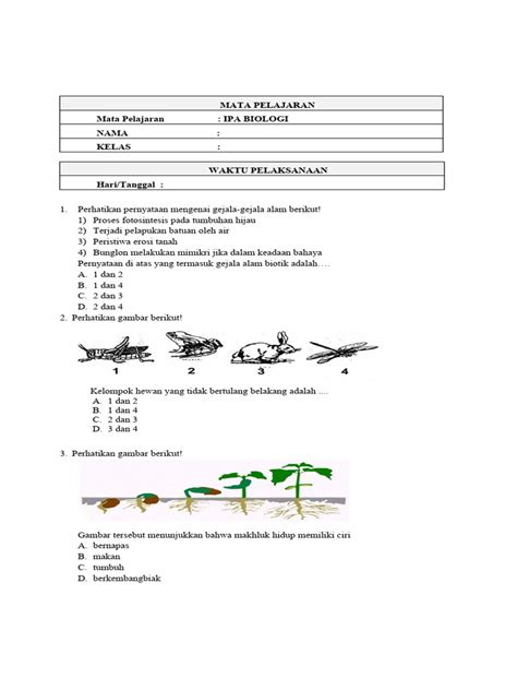 Naskah Try Out Ipa Biologi 2022 Pdf