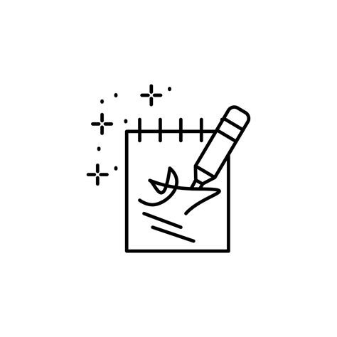 Notebook Paper Autograph Vector Icon Illustration 23037337 Vector Art