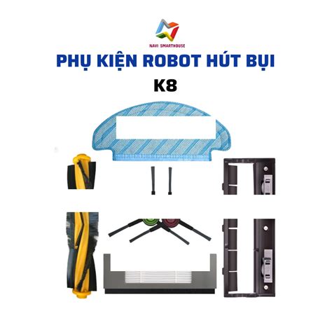 Phụ kiện dành cho robot hút bụi Yeedi K780 khăn chổi cạnh quét lọc