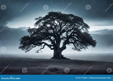 A Massive Ancient Oak Tree With Gnarled Branches Standing As A Testament To The Resilience Of