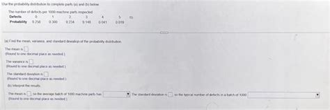 Solved Use The Probability Distribution To Complete Parts Chegg