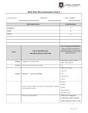 WorkFlow Plan Template Blank Docx Work Flow Plan Assessment Task 2 Babe Name Babe ID