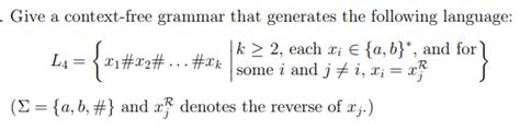 solved give a context free grammar that generates the