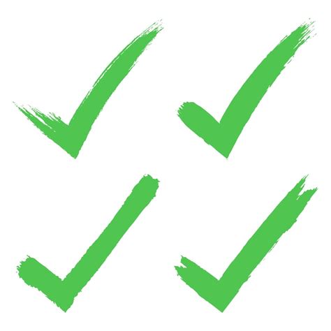 녹색 페인트 브러시 스트로크 확인 표시 무료 벡터