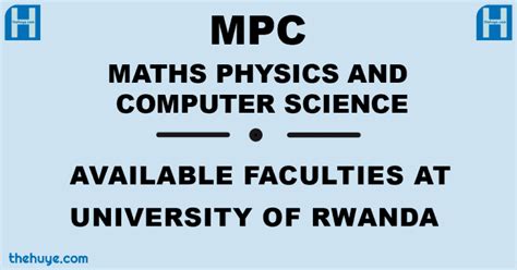 MPC Available Faculties In UR IPRC And Other Universities Faculties