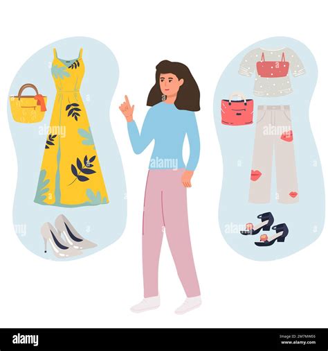 Choosing An Outfit Stock Vector Images Alamy