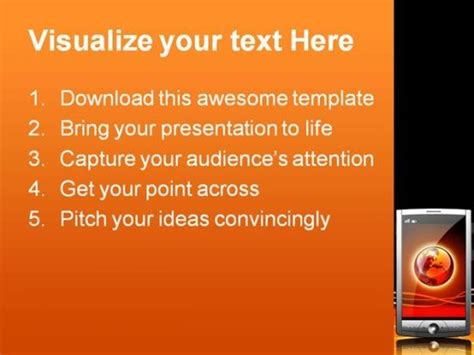 mobile device internet powerpoint template 0810