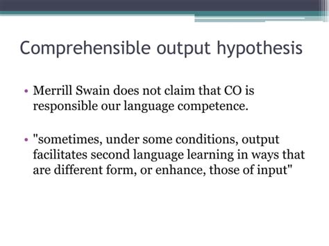 Comprehensible Output Hypothesis Pptx