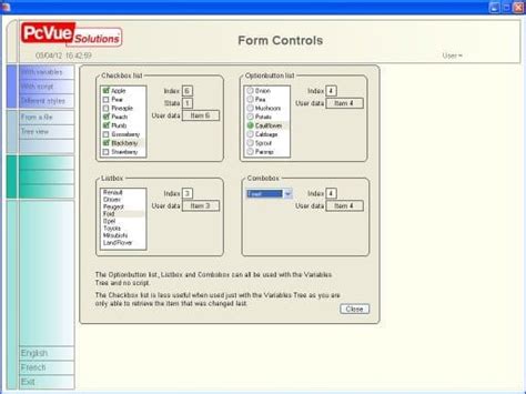 Form Controls Project Pcvue Pcvue