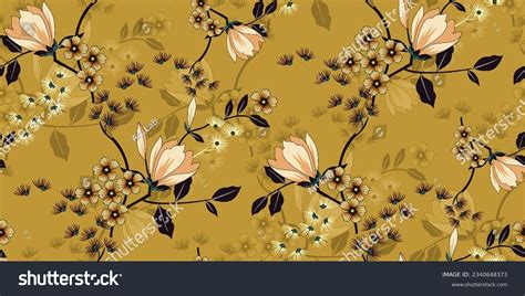 Allover Seamless Floral Design By Textile Stock Illustration 2340648373