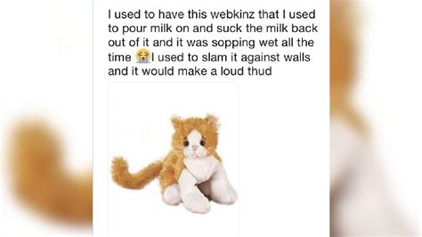 I Used To Have This Plushie That I Used To Pour Milk On And Suck The