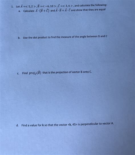 Solved Let Vec A Vec B Vec C And Chegg