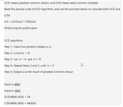 Gcd Means Greatest Common Divisor And Lcm Means