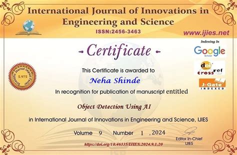 Neha Shinde On Linkedin Researchpublication Academicachievement Ijies Researchpaper Ai