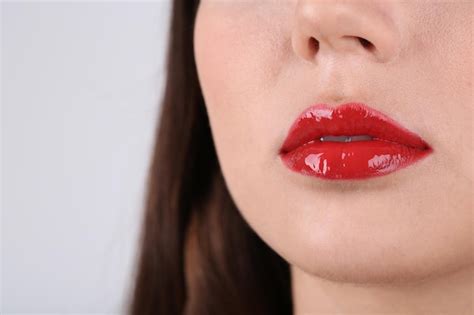 Premium Photo Sexy Red Lips Closeup